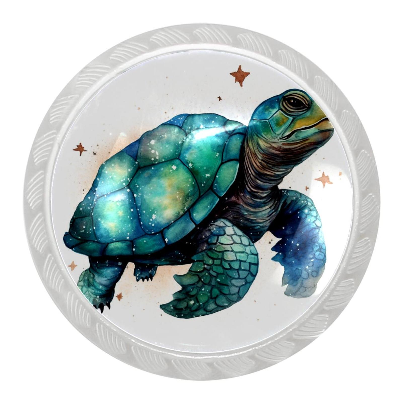 Sea turtle Pattern 4 PCS Cabinet Knob Drawer Knob Cabinet Hardware ...