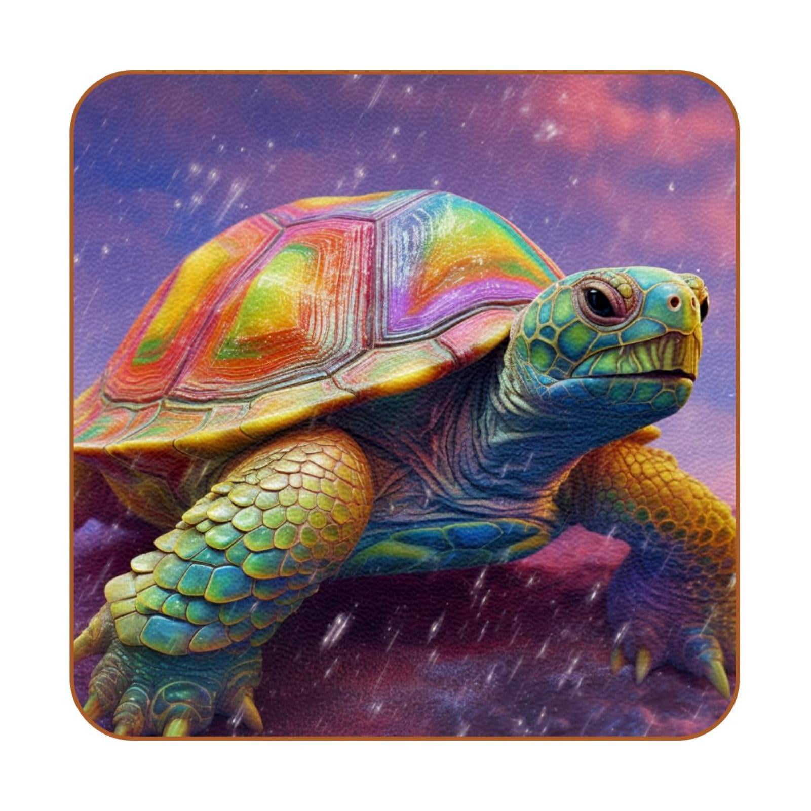 Sea turtle Premium Microfiber Leather Square Coasters (6PCS) - Stylish ...