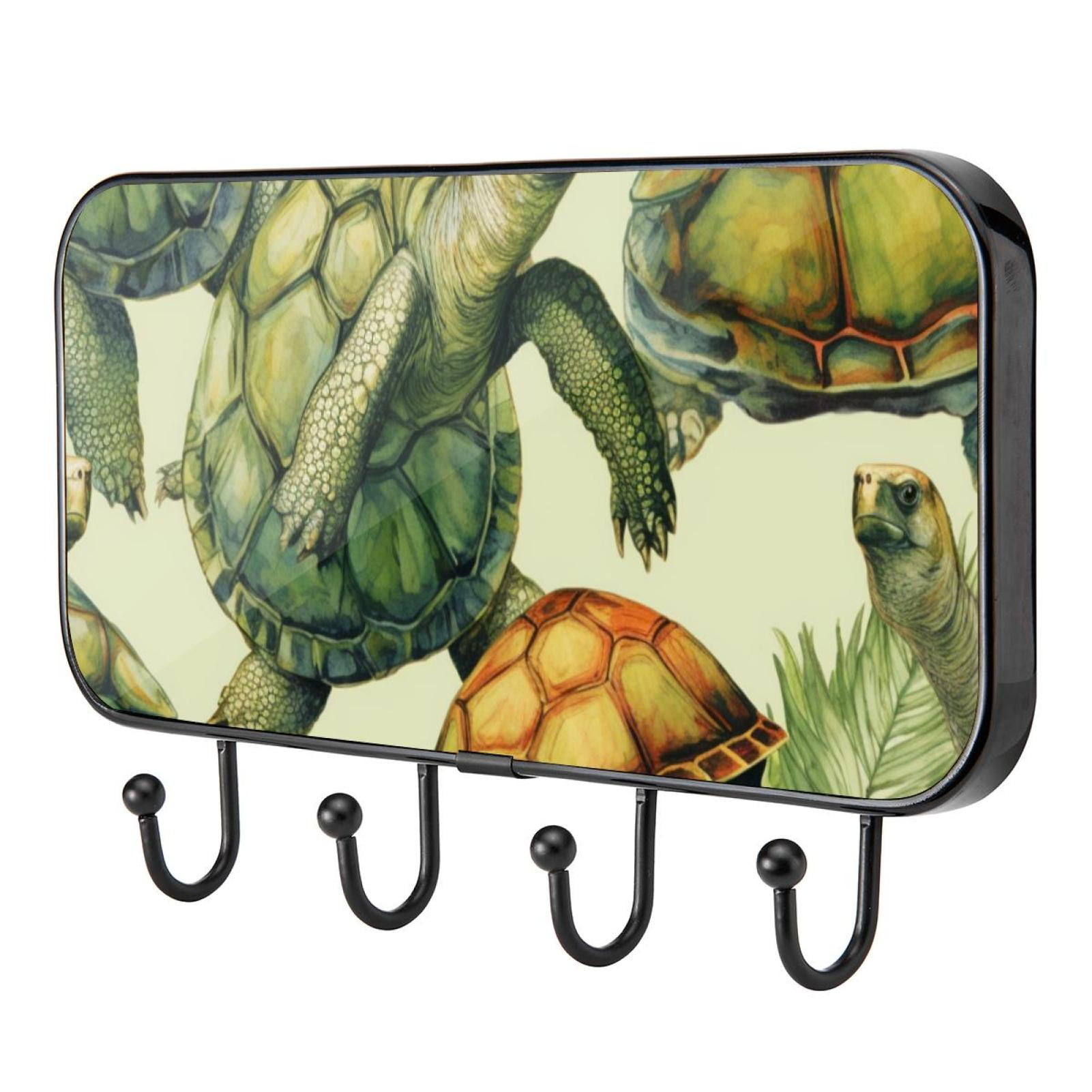 Sea turtle Self Adhesive Towel Coat Wood Iron Hooks for Home Keys Door ...