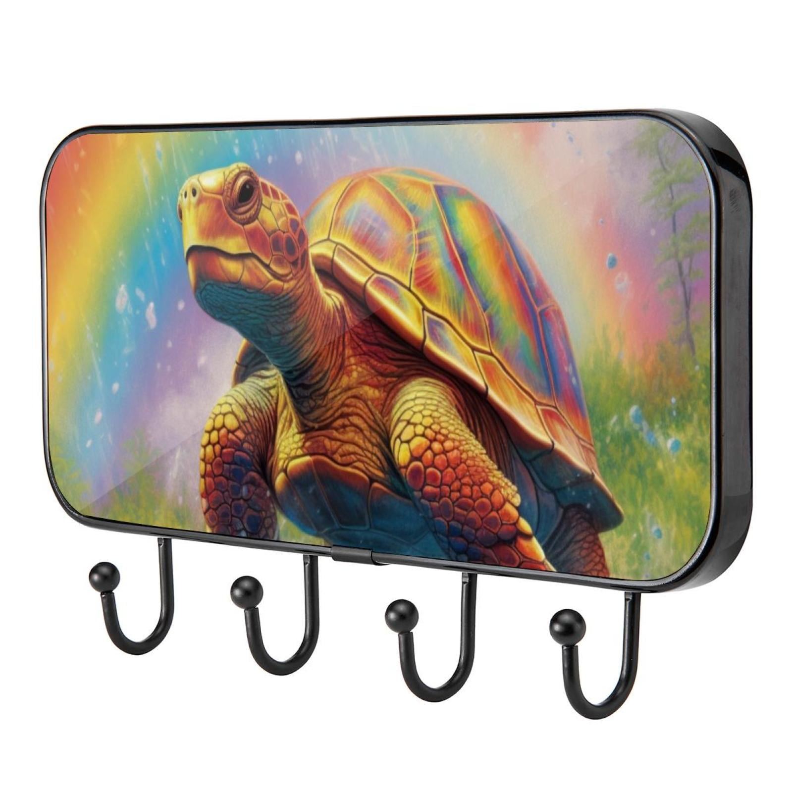 Sea turtle Self Adhesive Towel Coat Wood Iron Hooks for Home Keys Door ...