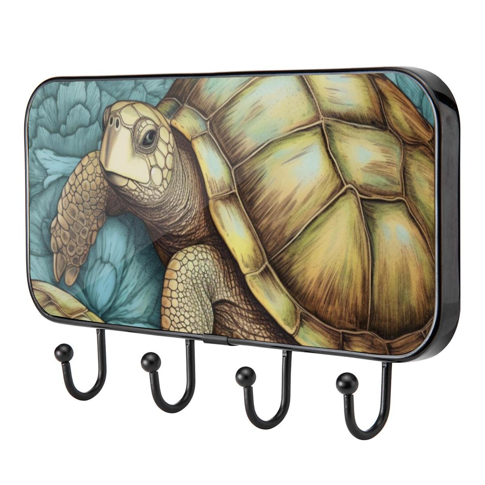 Sea turtle Self Adhesive Towel Coat Wood Iron Hooks for Home Keys Door ...