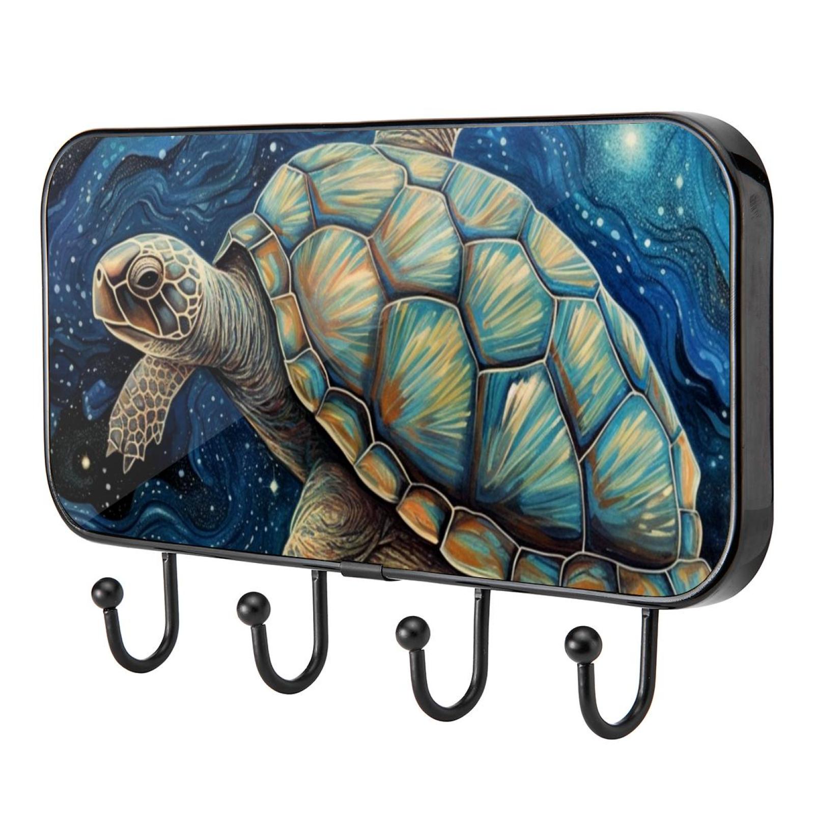 Sea turtle Self Adhesive Towel Coat Wood Iron Hooks for Home Keys Door ...