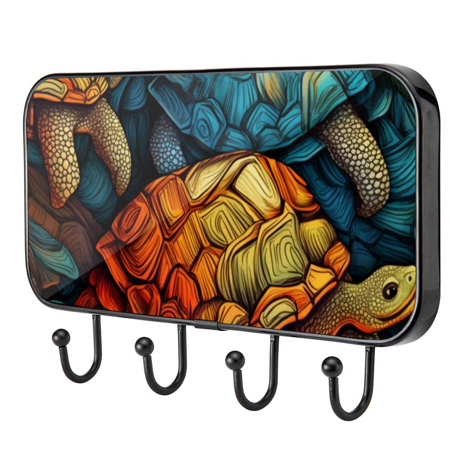 Sea turtle Self Adhesive Towel Coat Wood Iron Hooks for Home Keys Door ...