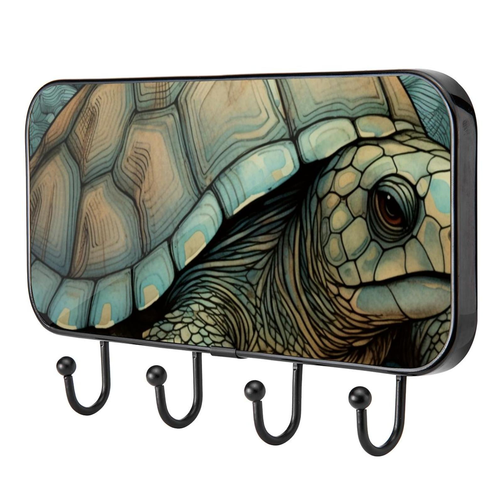 Sea turtle Self Adhesive Towel Coat Wood Iron Hooks for Home Keys Door ...