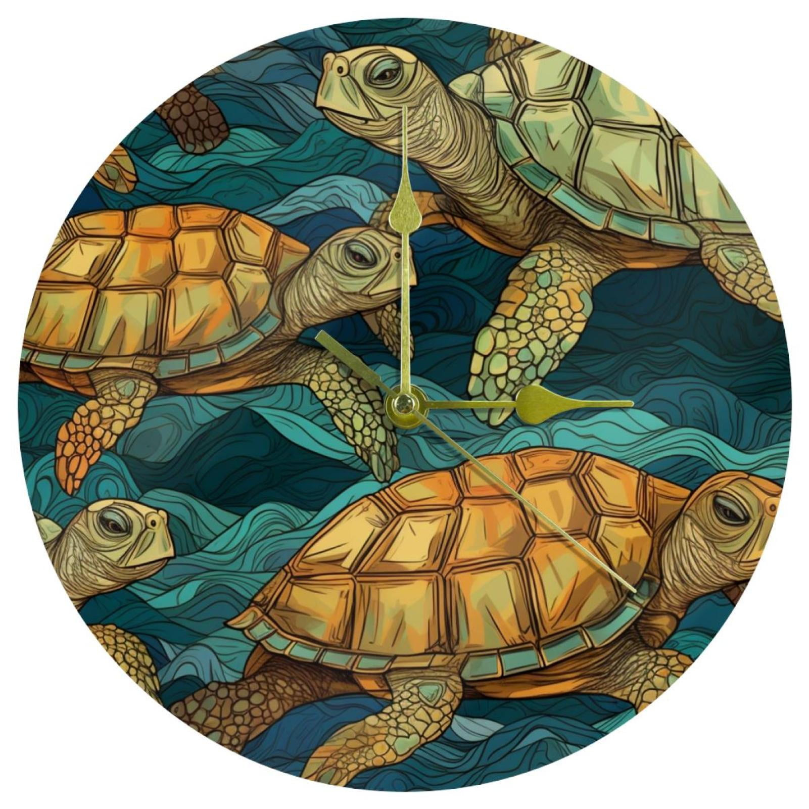 Sea turtle Stylish Acrylic Circular Wall Clock - Modern Design for Home ...