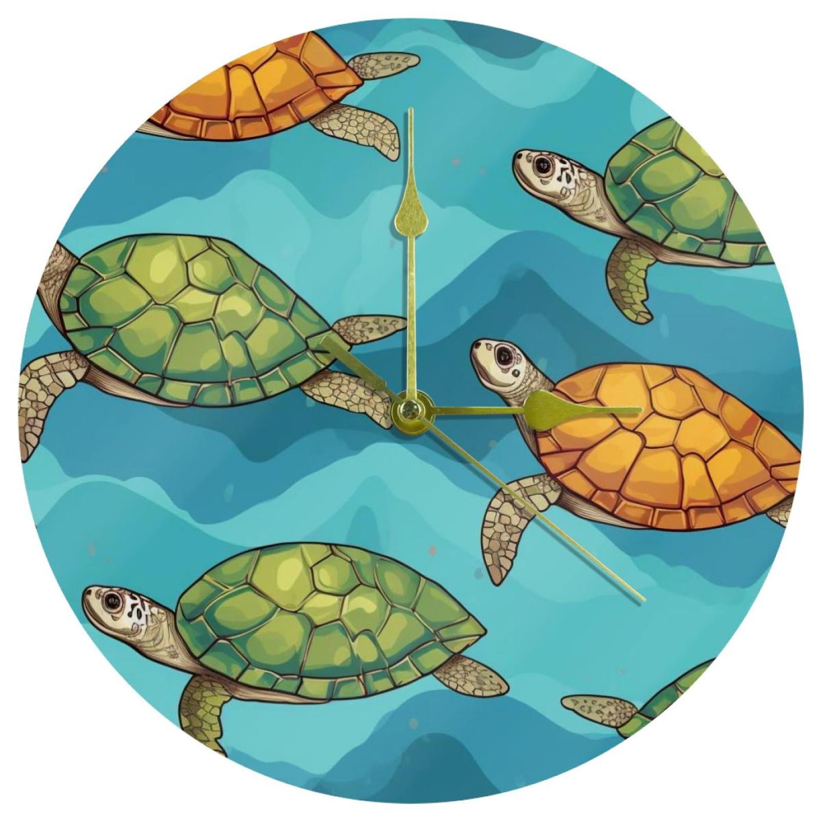 Sea turtles Acrylic Circular Wall Clock - Elegant Timepiece for Home ...