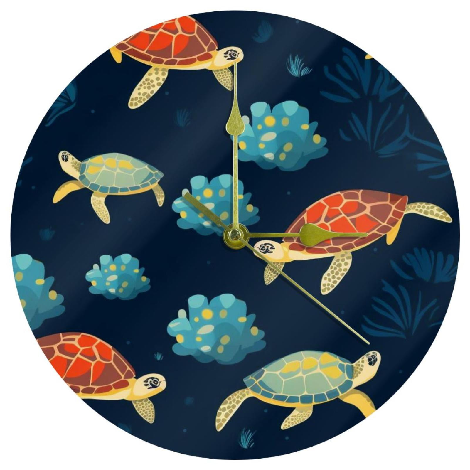 Sea turtles Circular Acrylic Wall Clock - Contemporary Home Decor for ...