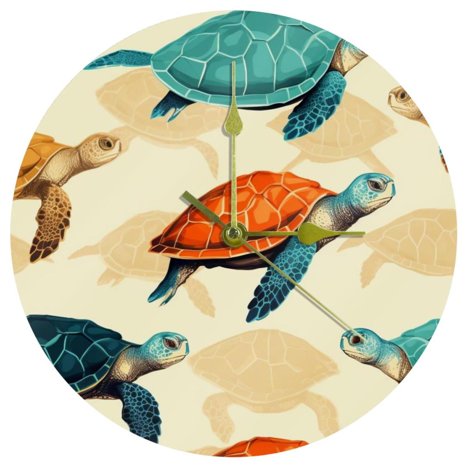 Sea turtles Circular Acrylic Wall Clock - Modern Timepiece with ...
