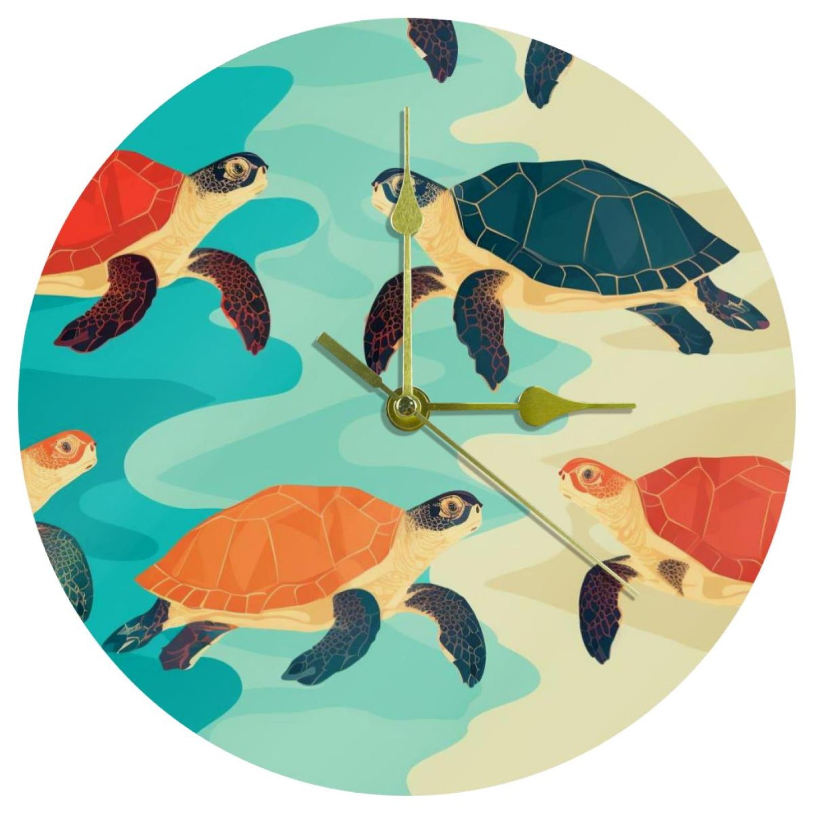 Sea turtles Circular Acrylic Wall Clock - Stylish Timepiece for Modern ...