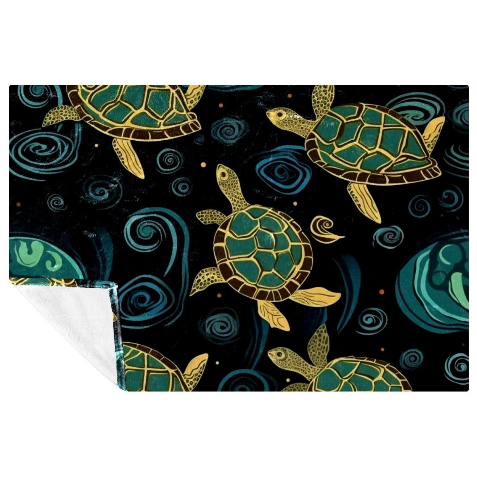 Sea turtles Fluffy and Cozy Microfiber Throw Blanket - Soft and Warm ...
