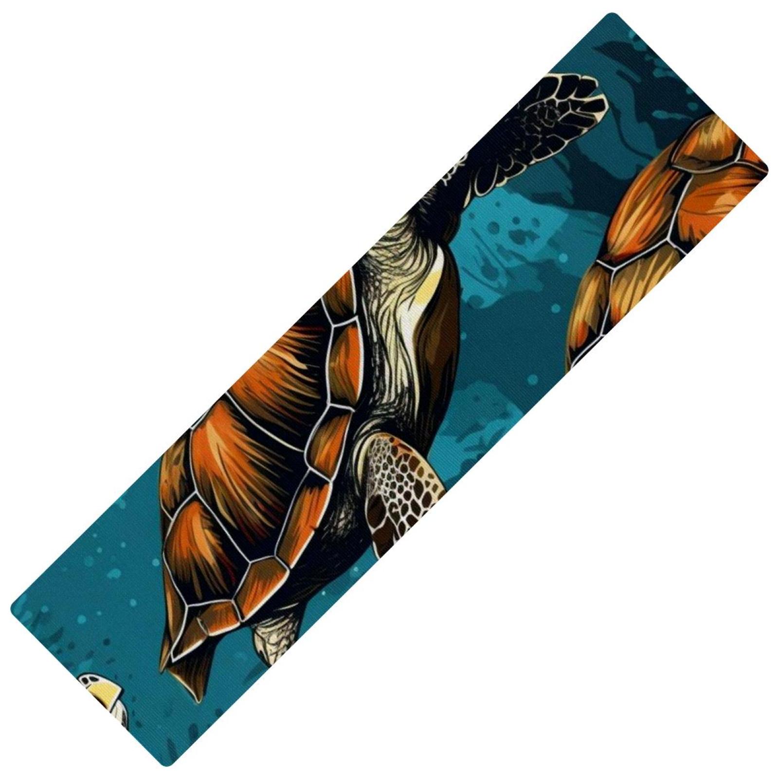 Sea turtles Kitchen Rug Runner 15.7" x 59" Washable Absorbent - Modern ...