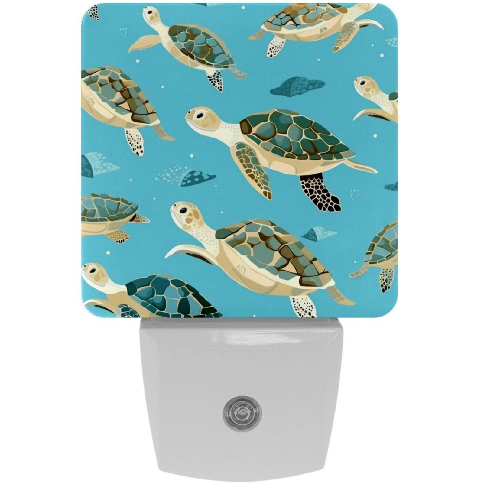 Sea turtles LED Square Night Light - Soft Glow Plug-in Lamp with Dusk ...