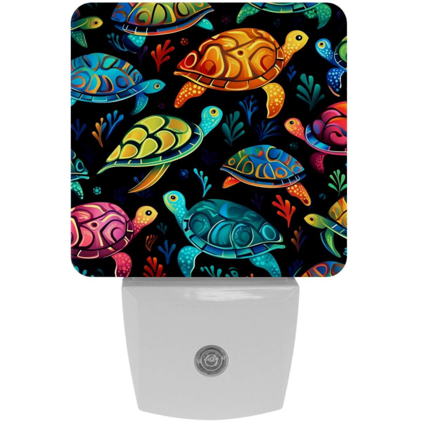 Sea turtles LED Square Night Lights - Modern Design, Soft Glow, Energy ...