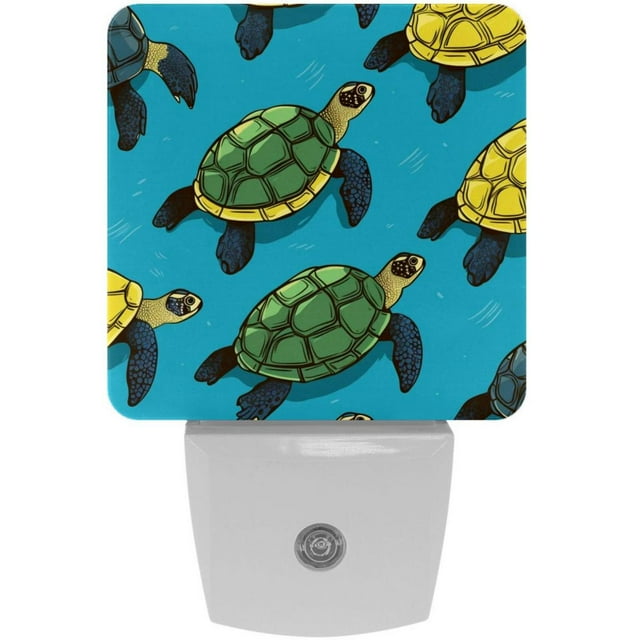 Sea turtles LED Square Night Lights - Modern Design, Soft Glow, Energy ...