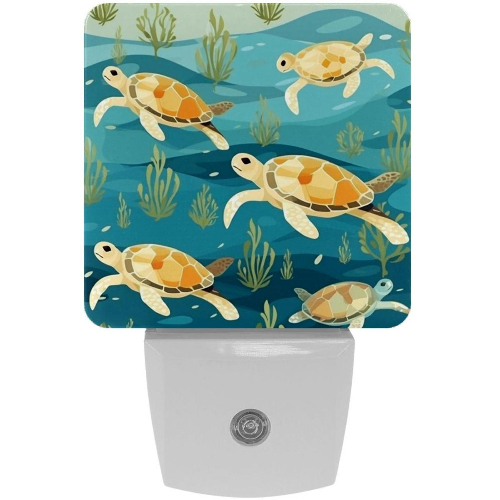 Sea turtles LED Square Night Lights - Modern and Versatile Plug-in ...
