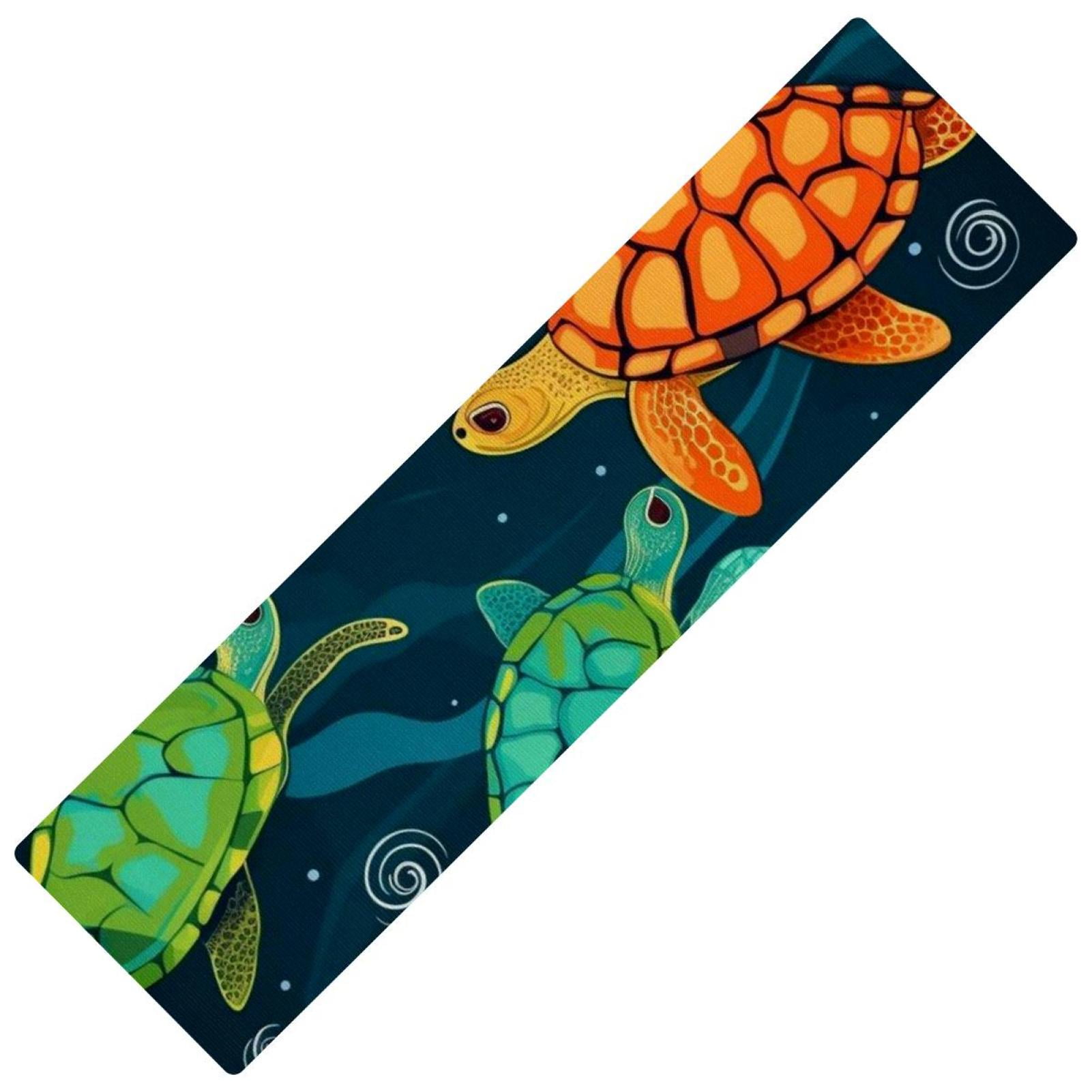 Sea turtles Rectangular Kitchen Runner Rug 15.7"x59" Washable Absorbent ...