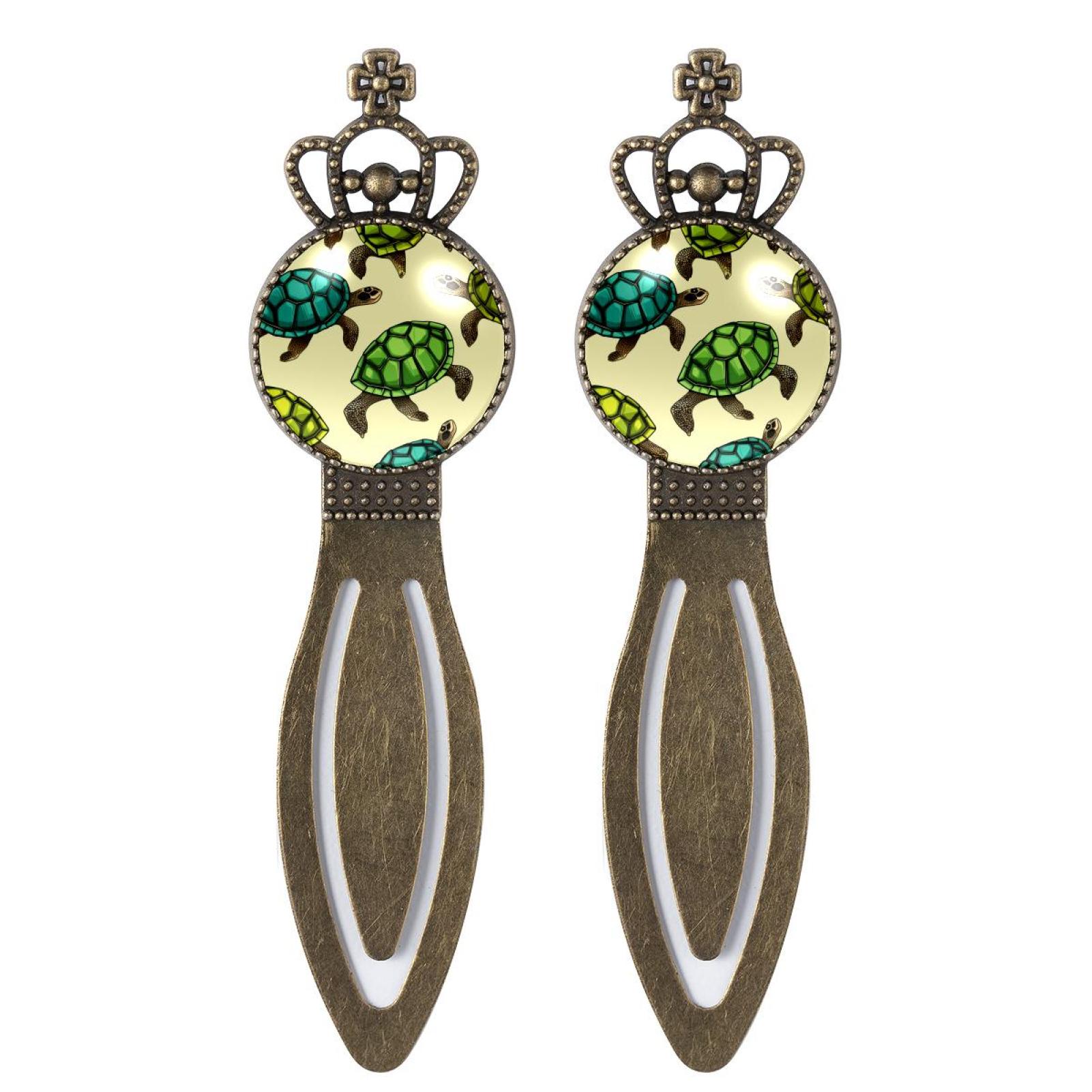 Sea turtles Vintage Copper Crown-Shaped Bookmarks: Elegant Stainless ...