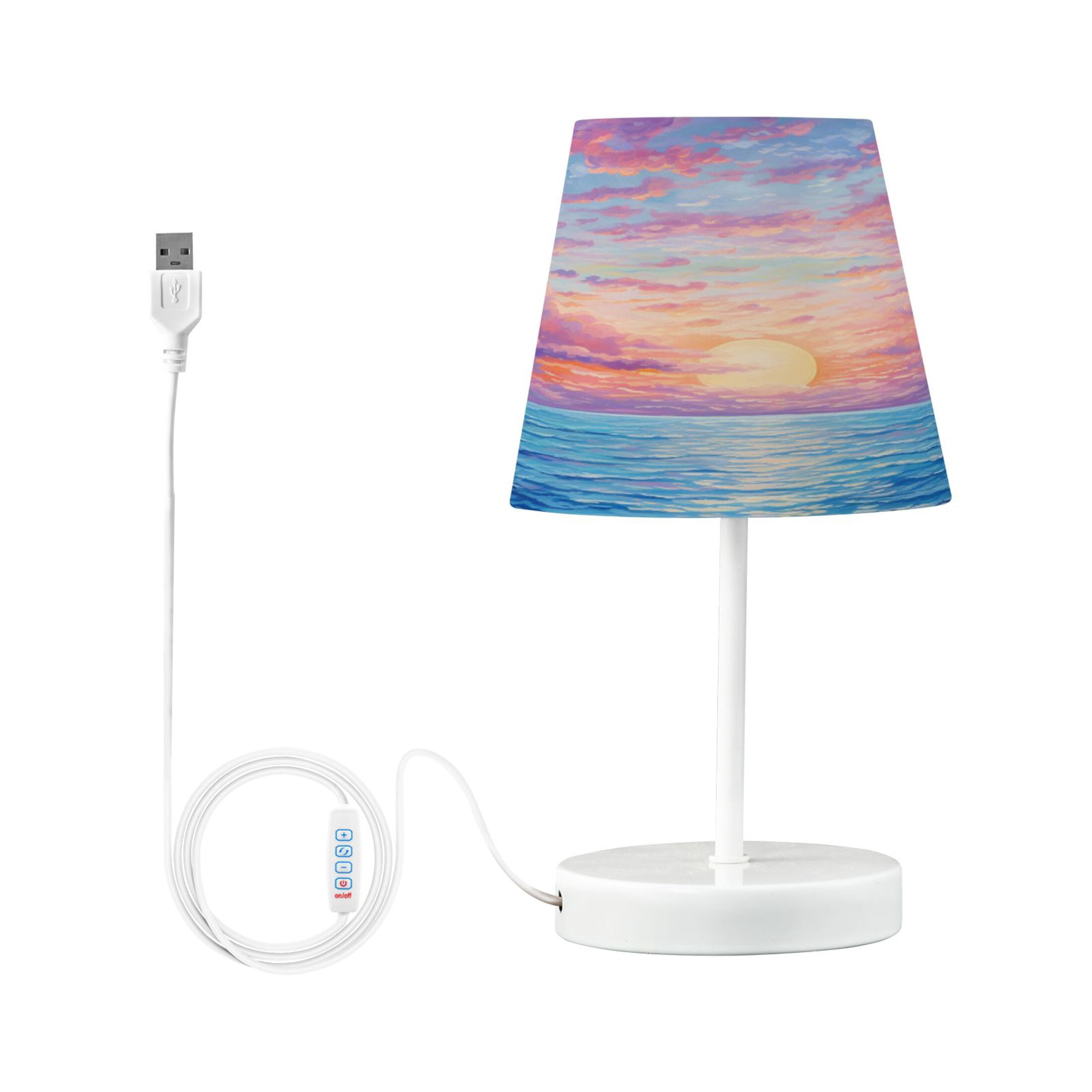 Sea with Sunrise Desk Lamp LED Table Nightstand Lamps with 3 Color ...
