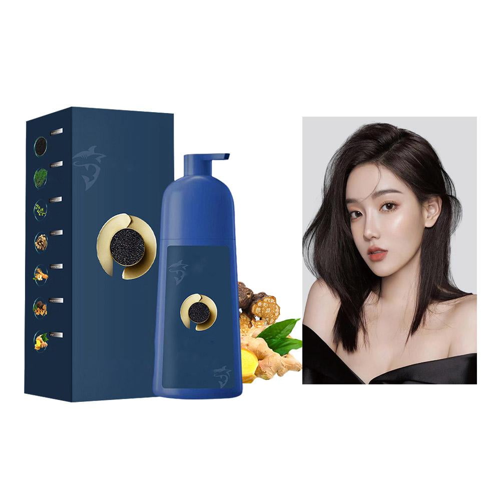 SeaAZqurtles Caviar Protein Hair Dye Shampoo - Plant-Based Bubble Color Cream for Gray Hair ...