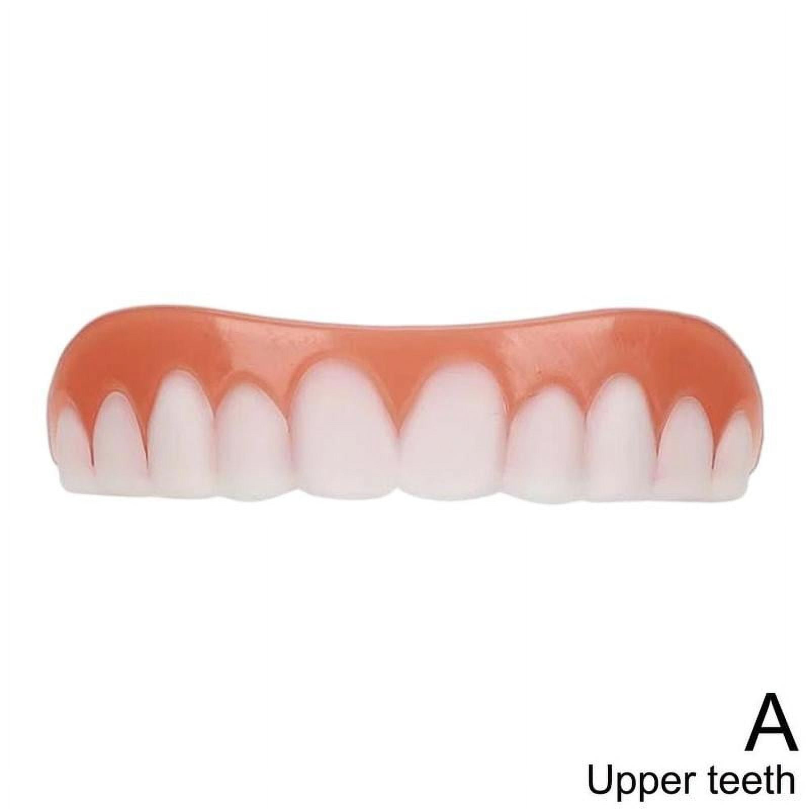SeaAZqurtles Silicone Upper/Lower Artificial False Teeth Veneers Paste ...