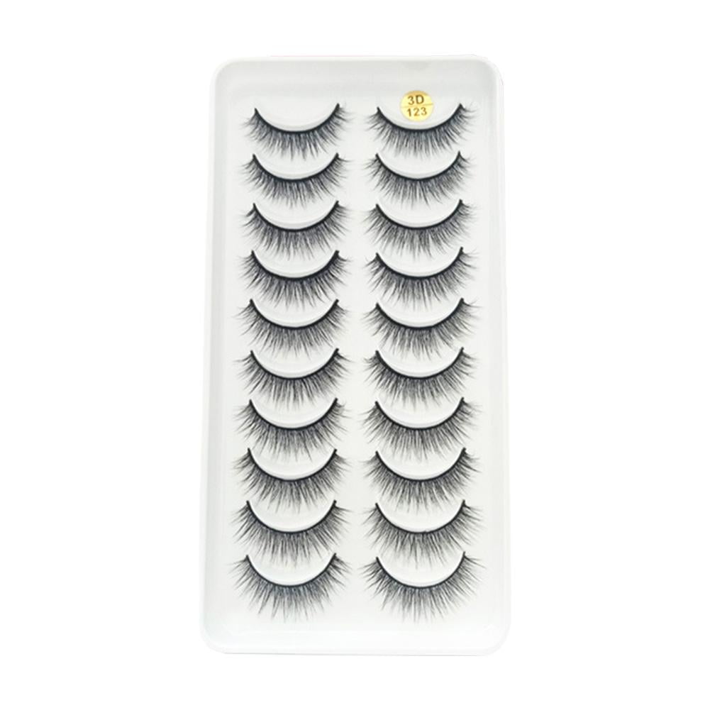 SeaAZqurtles Soft and Fluffy 3D False Eyelashes Set of 10 Wispy Lash ...