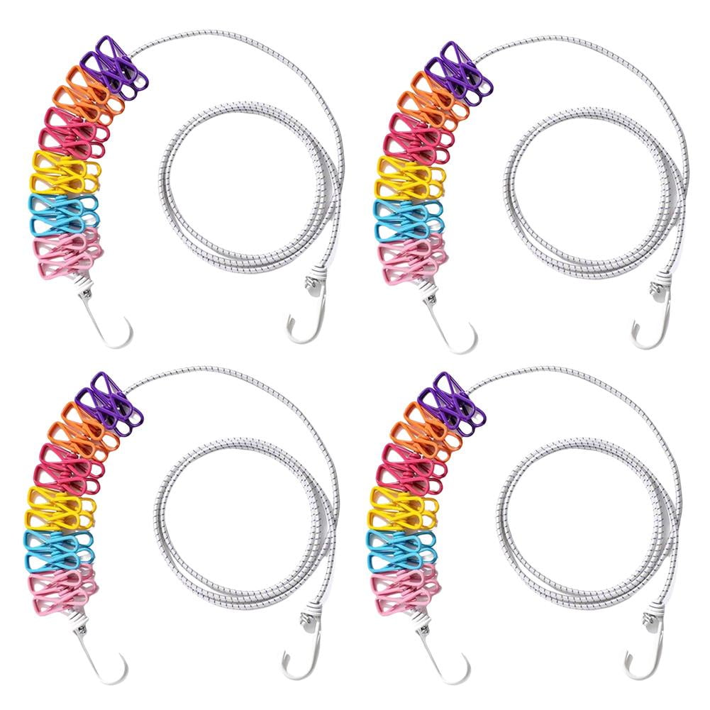 SeaAZqurtles Travel Camping Washing Line Long Compact 12 Peg Portable ...