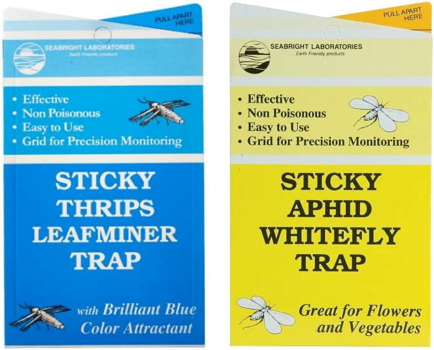 SeaBright Sticky Thrips Leafminer Traps (15 pcs) and Yellow Sticky ...