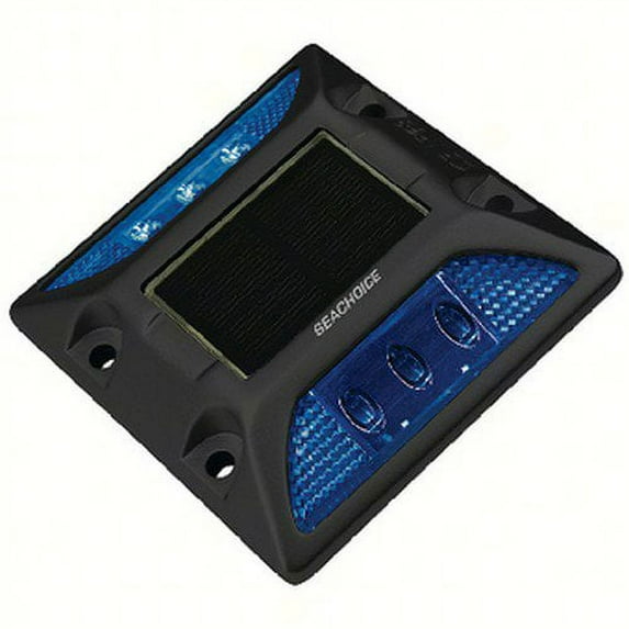 SeaChoice 03713; Square Solar Dock Light Blue Led, Heavy Duty ABS ...