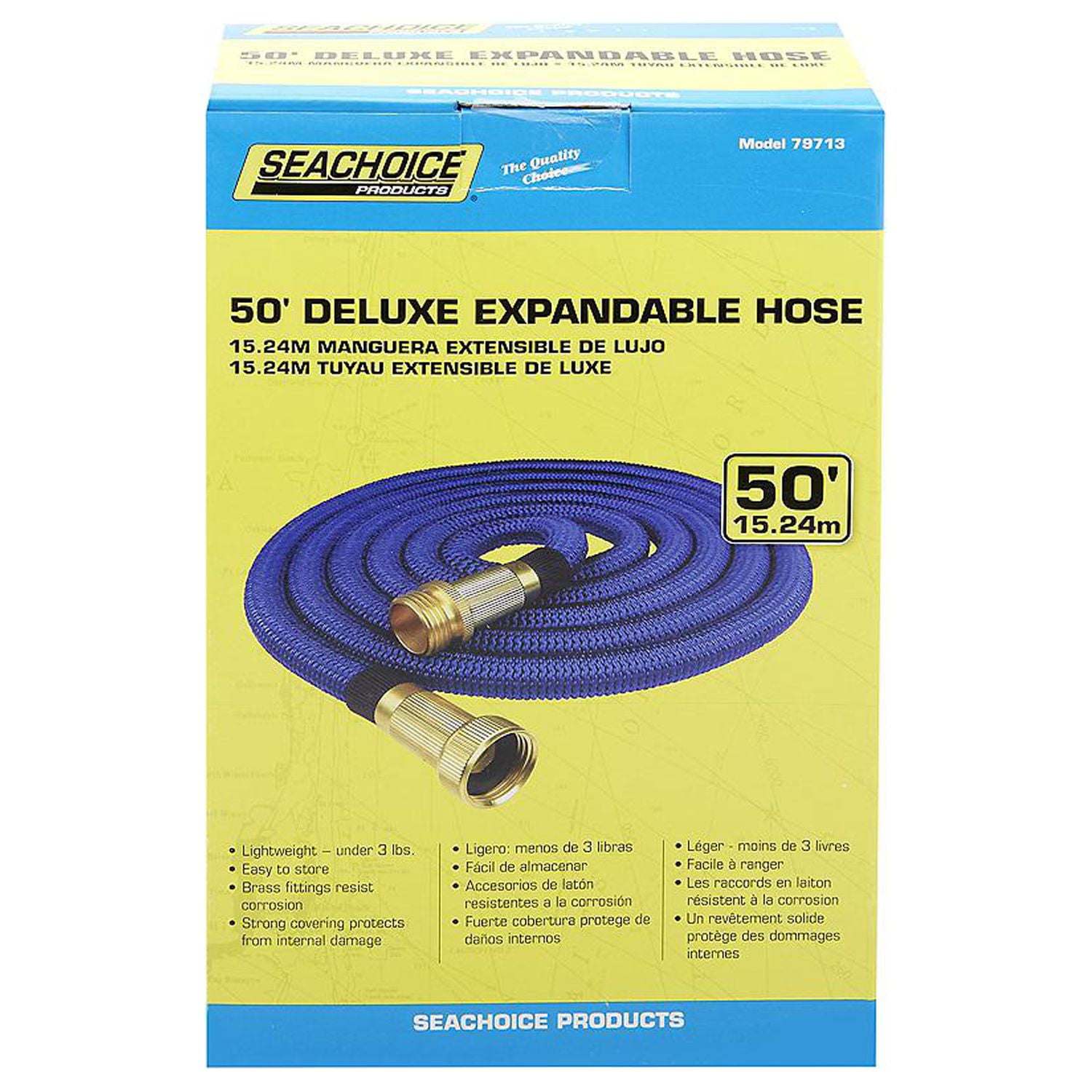 SeaChoice 79713; 50-Foot Deluxe Expanding Hose Brass Fit - Walmart.com