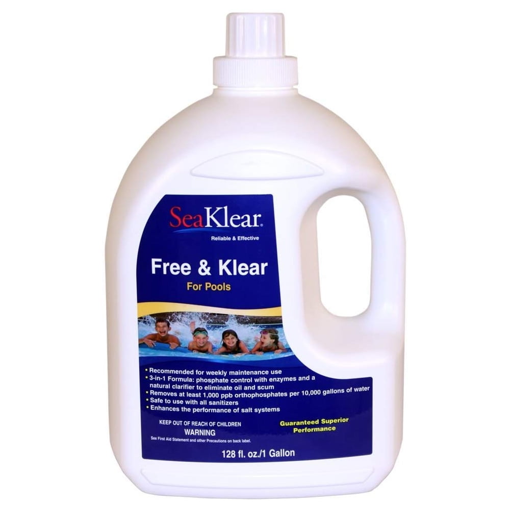 SeaKlear Free & Klear Swimming Pool Liquid Cleaner Formula Solution, 1 ...