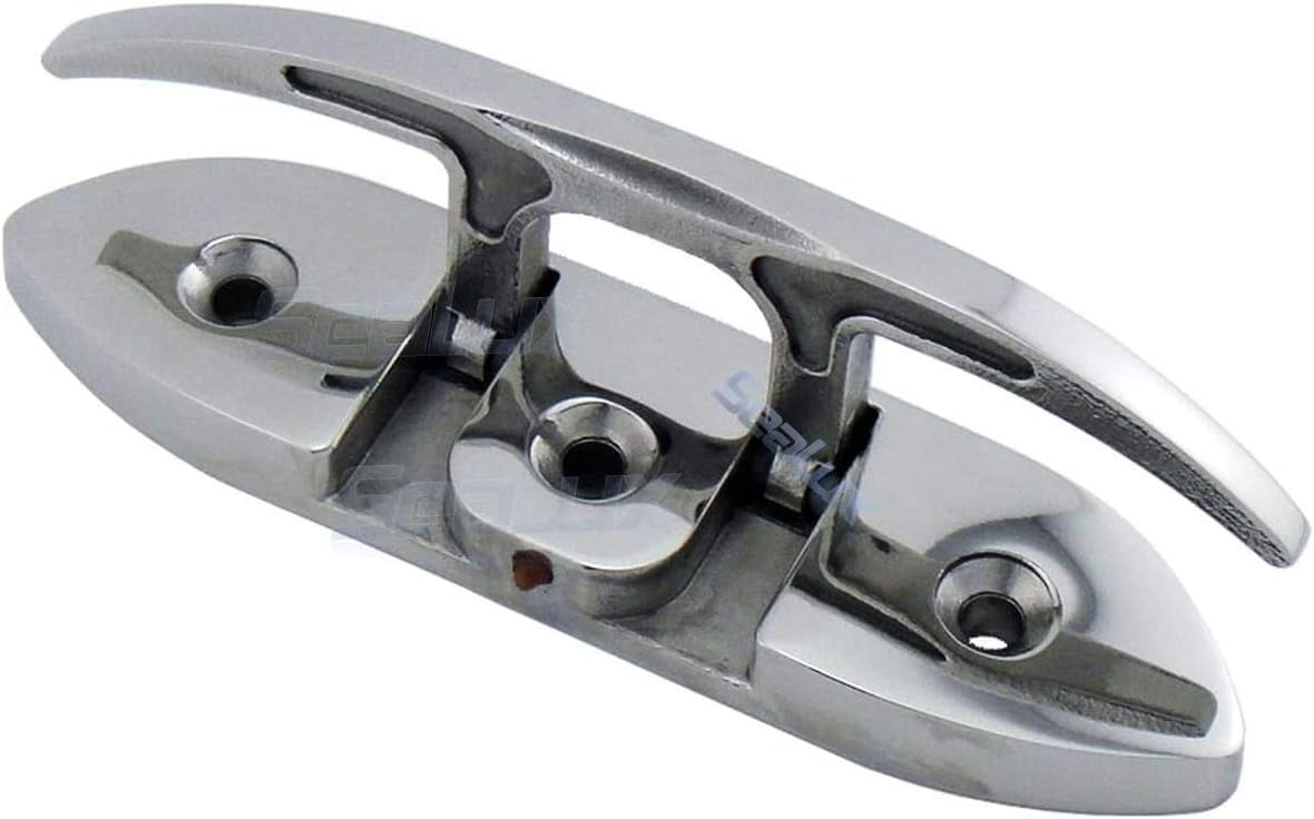SeaLux Marine 316 Cast Stainless Steel Surface Mount Folding Cleat 4-1/ ...