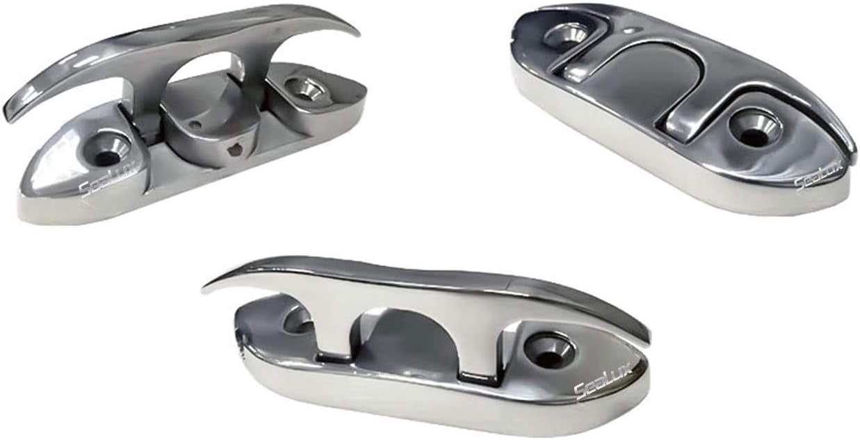 SeaLux Marine 316 Cast Stainless Steel Surface Mount Folding Cleat 4-1/ ...