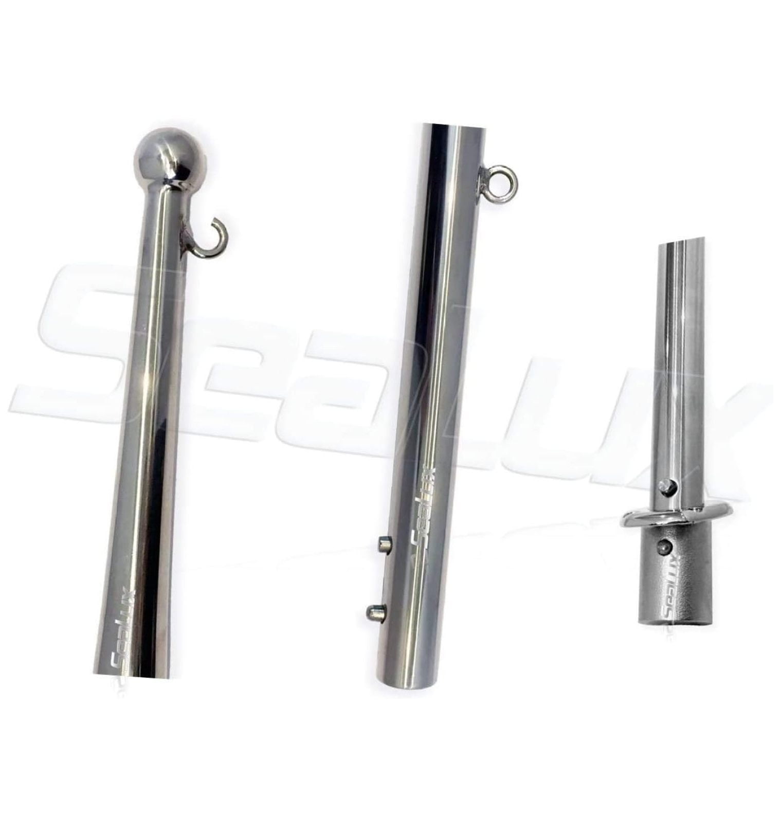 SeaLux Marine Heavy Duty 29 inch (1" Dia. Stock) Flag Staff Pole for 16 ...