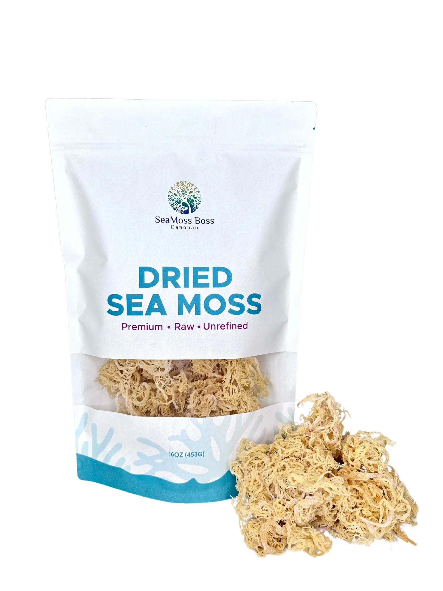 SeaMoss Boss Canouan | Dried 16oz Gold sea Moss | Ocean harvested & Sun ...