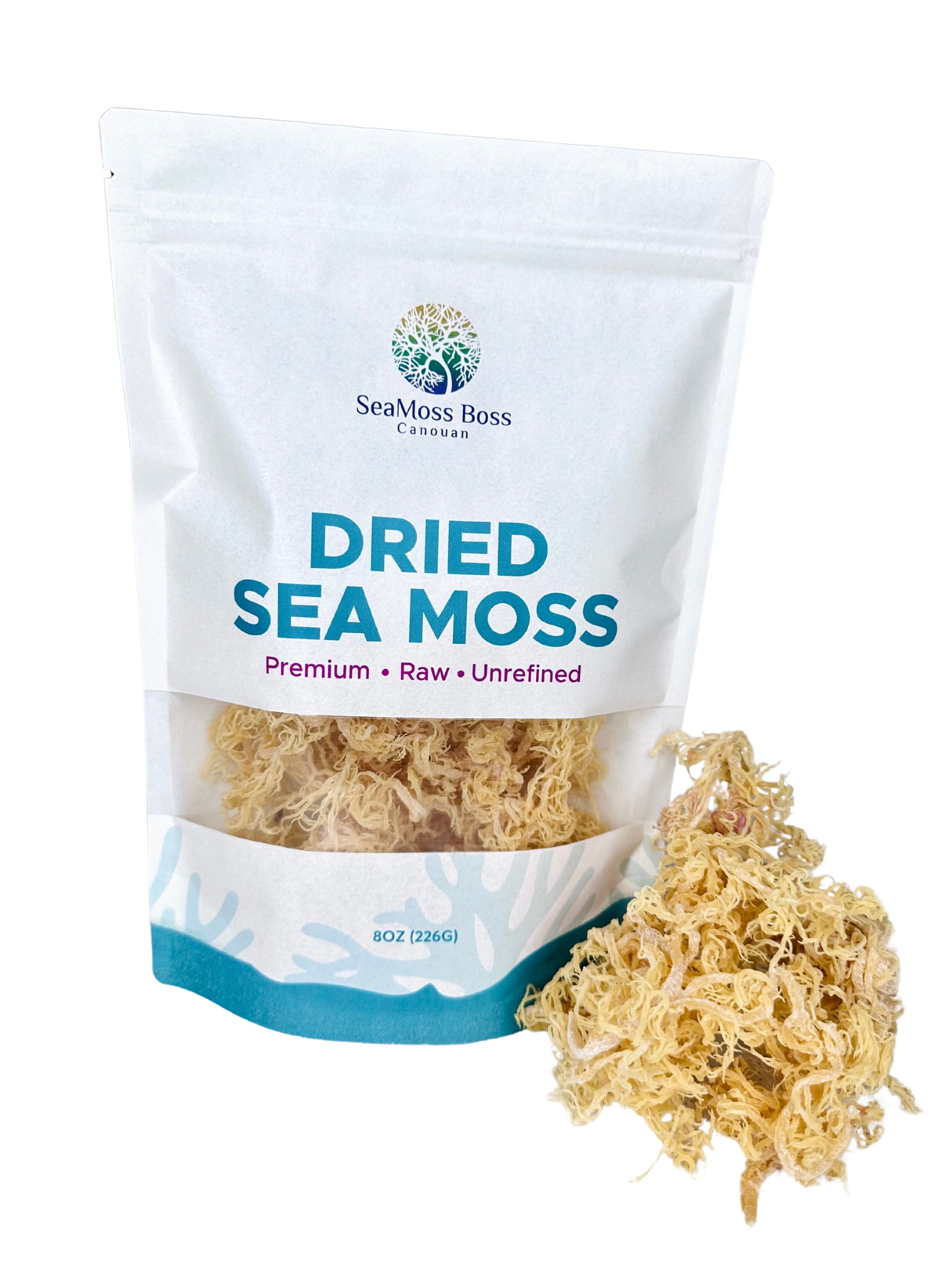 SeaMoss Boss Canouan | Dried 8oz Gold sea Moss | Ocean harvested & Sun ...