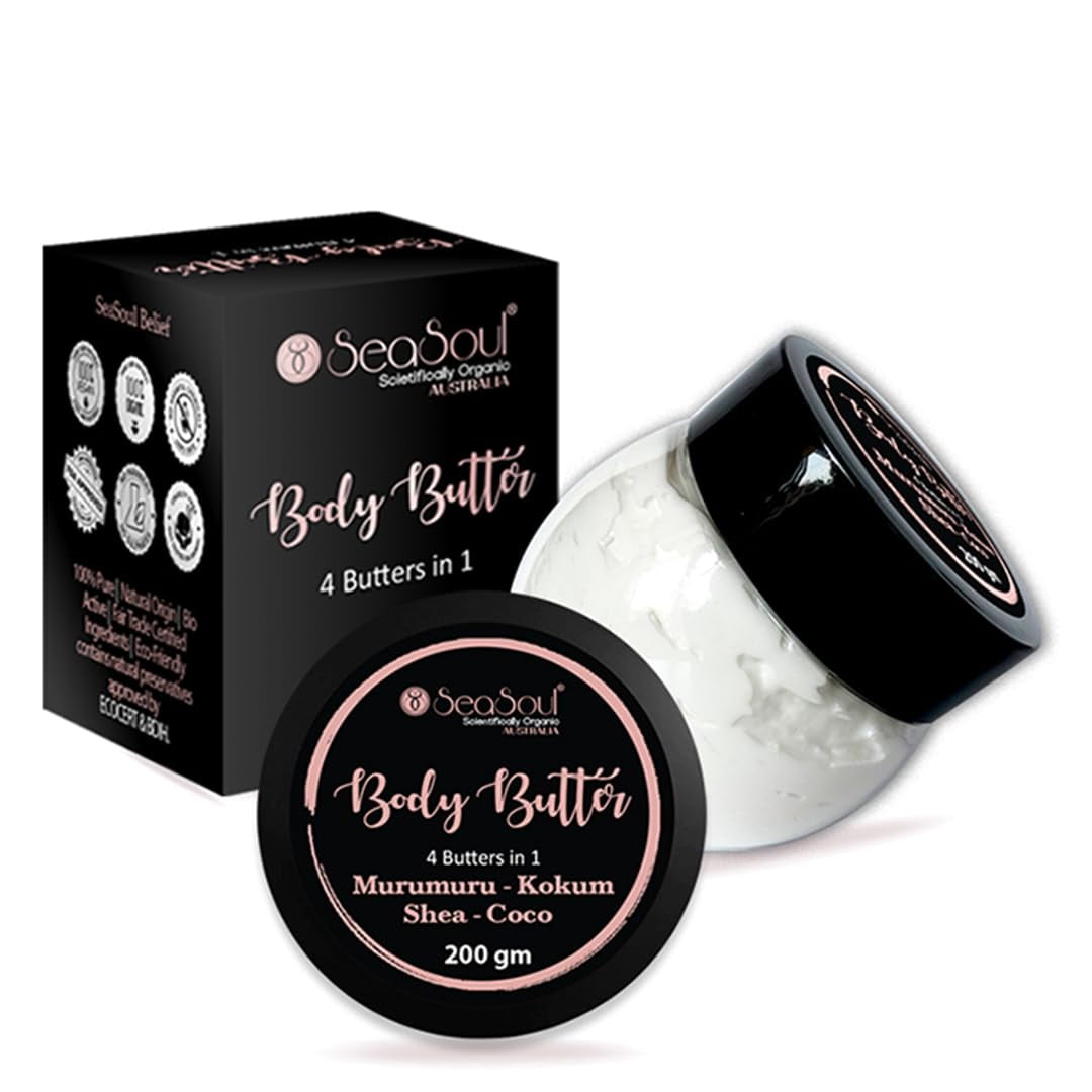 SeaSoul Body Butter with Cocoa Shea Murumuru Kokum Skin Moisturizer ...