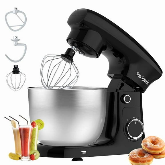 Tilt-Head Stand Mixer, 5QT+6QT Stainless Steel Two Bowls, 10 Speeds ...