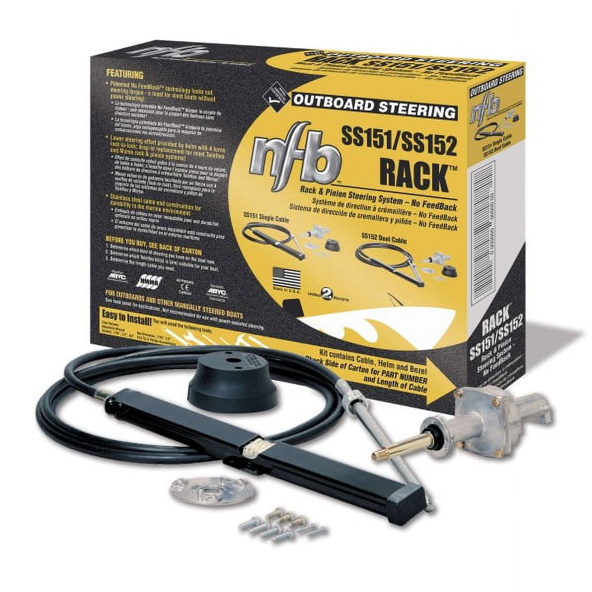 SeaStar Solutions No FeedBack Rack and Pinion Steering Kit, Single ...