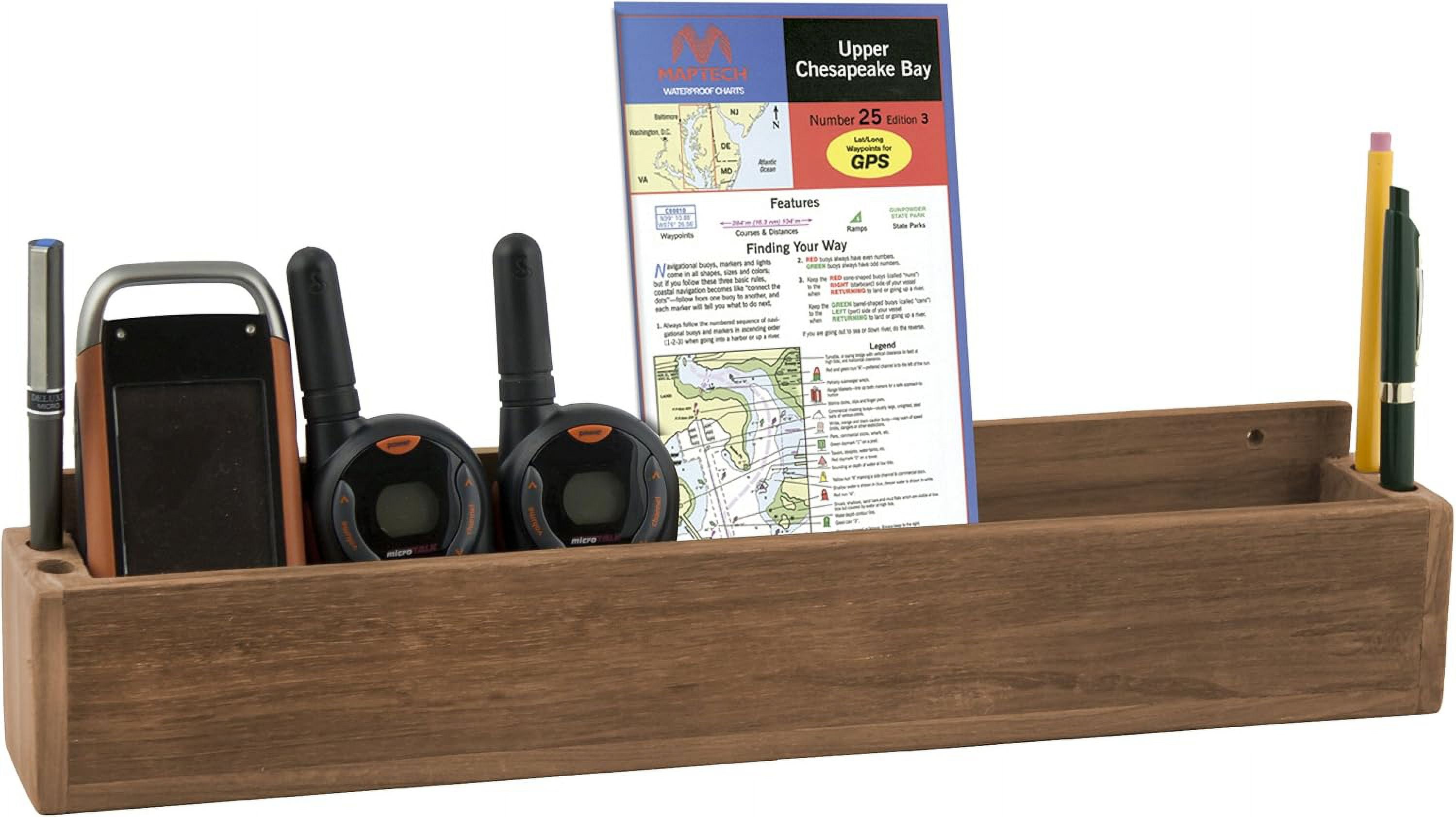 SeaTeak Wooden Boat Navigation Utility Rack Tray, 100% Solid Teak Wood ...