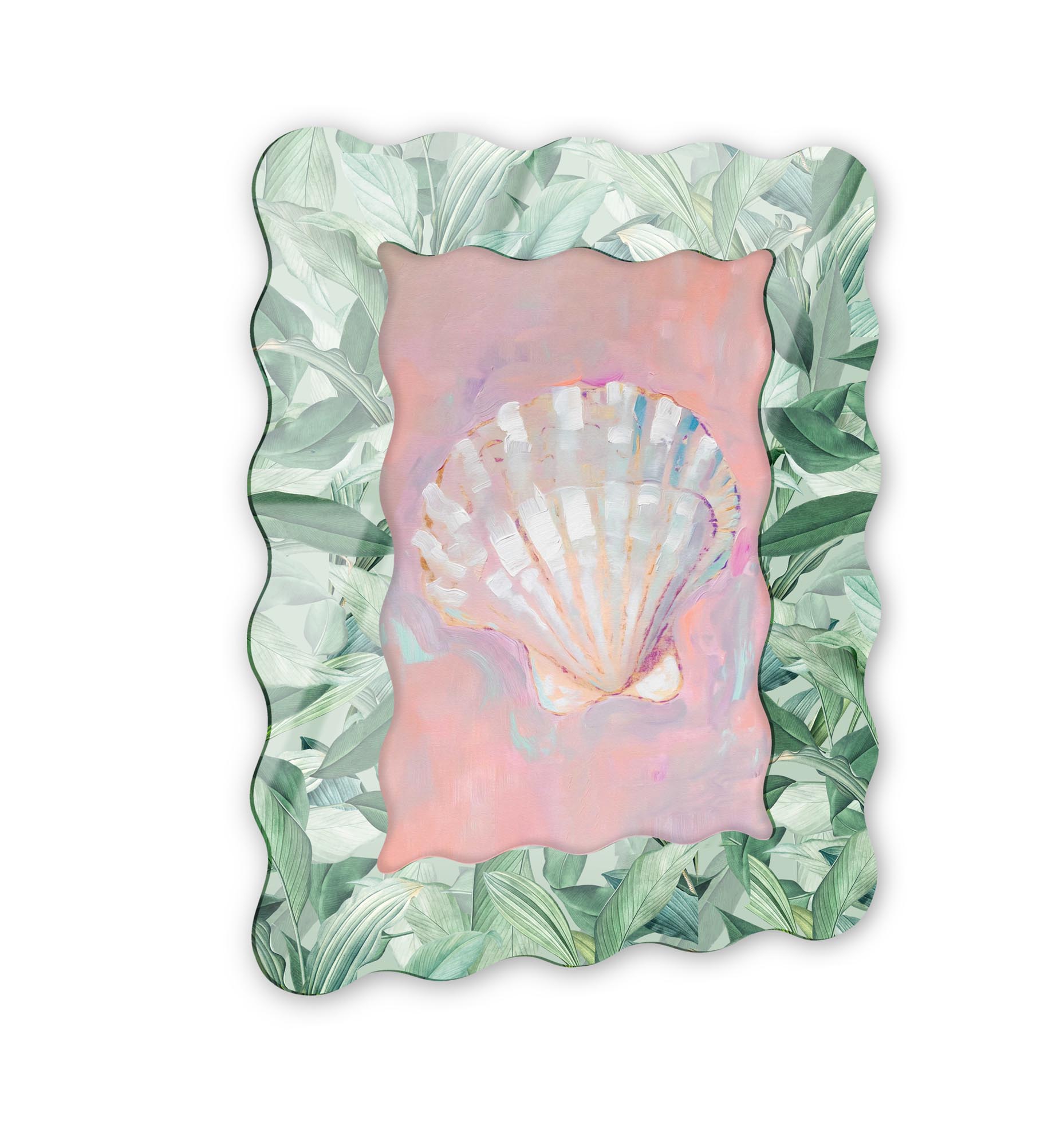 Seabed Jewel II Coastal Wall Art – Green Wavy Acrylic Wall Frame, 19 ...