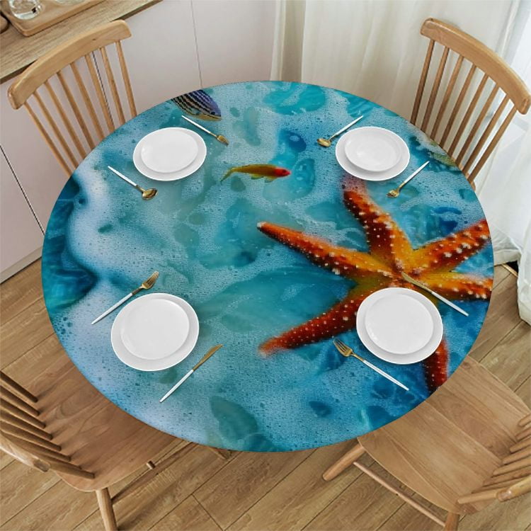Seabed marine animal shark tabletop cover Sea wave tabletop cover ...