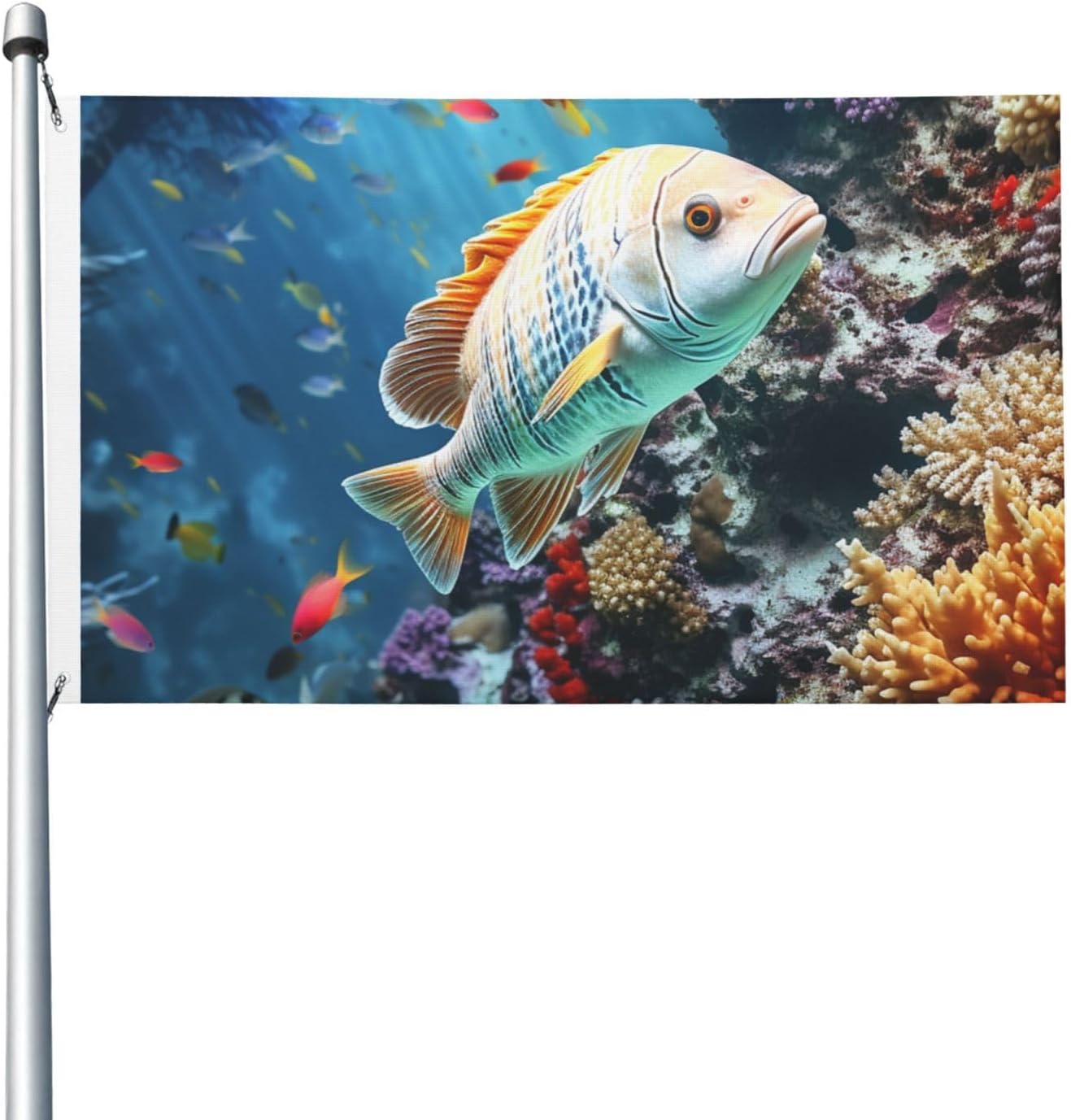 Seabed underwater fish Flag 3x5 ft Flags for Outside Funny Banner ...