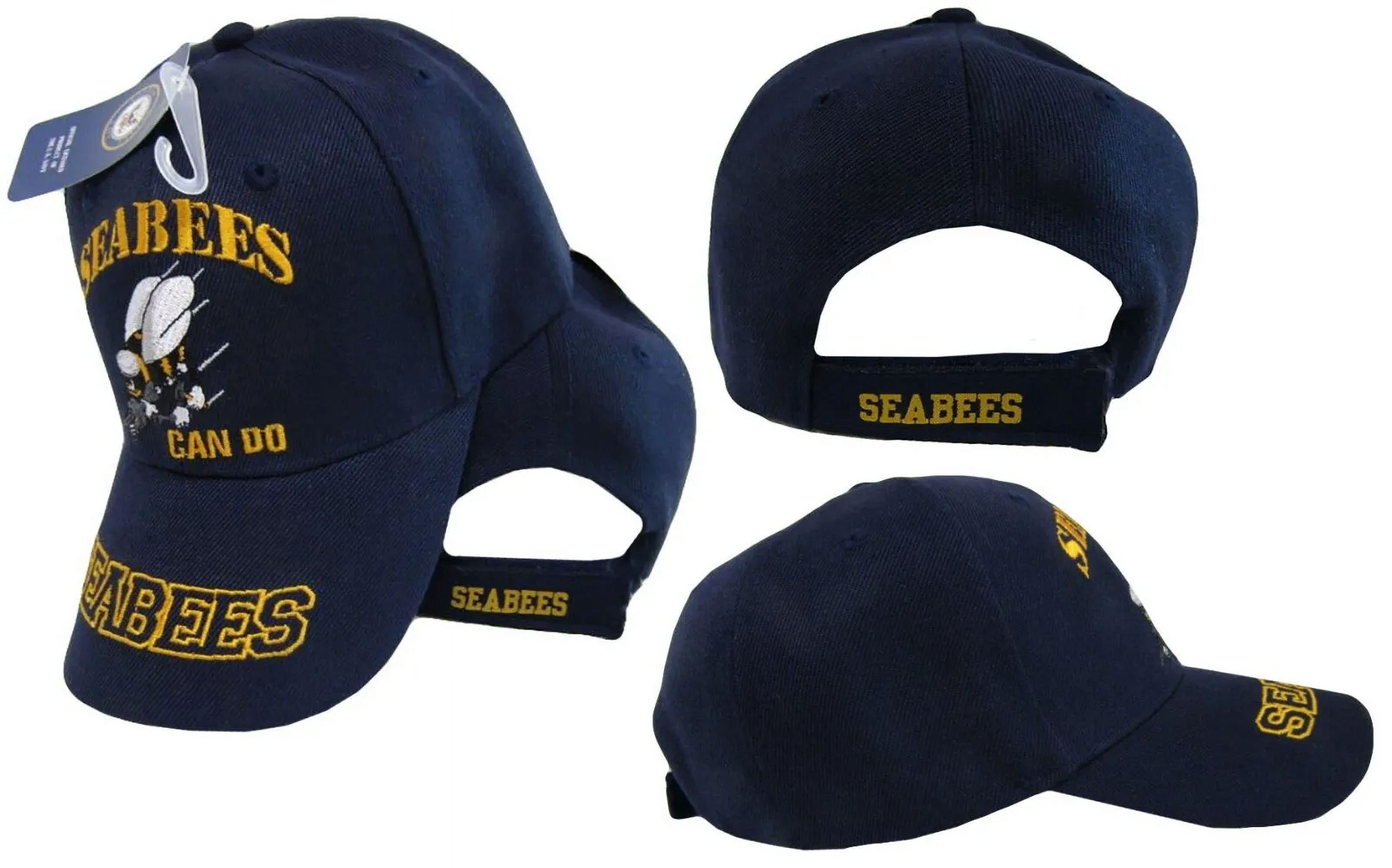 Seabees U.S. Navy USN "Can Do" Navy Blue Embroidered Cap Hat CAP602R ...