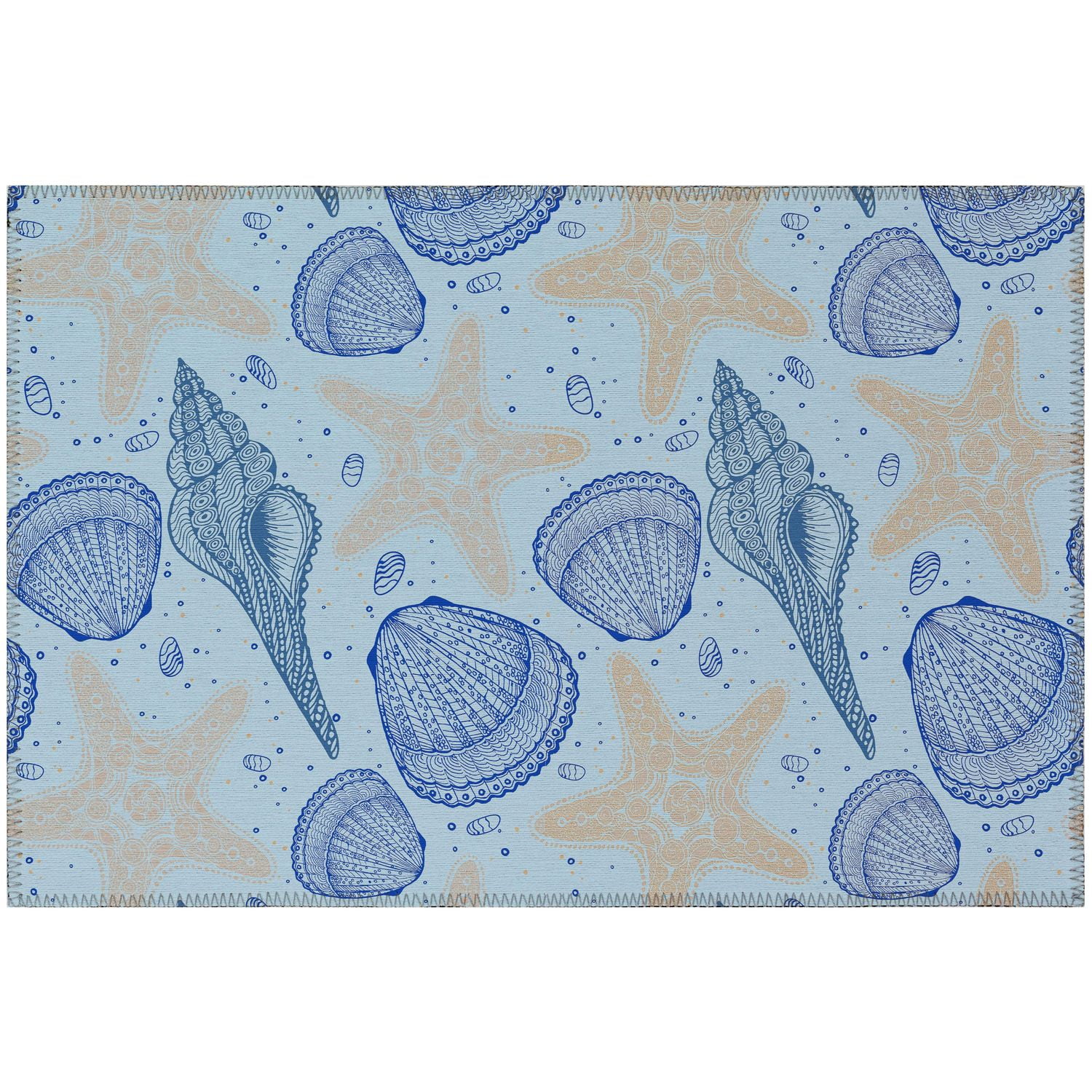 Seabreeze SZ4 Blue Coastal Rug 8' X 10' - Walmart.com