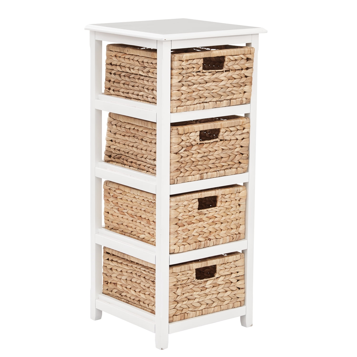 Seabrook Four-Tier Storage Unit Engineered Wood White Finish and ...