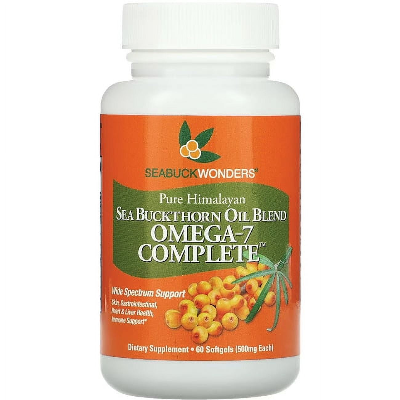 Seabuck Wonders Sea Buckthorn Omega-7 Complete, 500mg, 60ct - Walmart.com