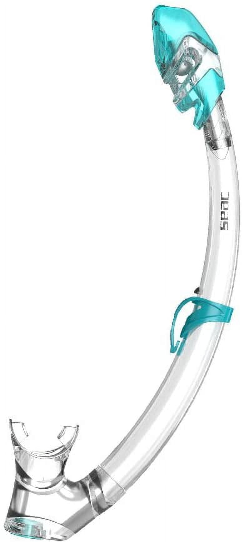 Seac Tribe Dry Adult Scuba Diving and Snorkeling Dry Snorkel (Clear Silicone ACQUAMARINE, Junior ...