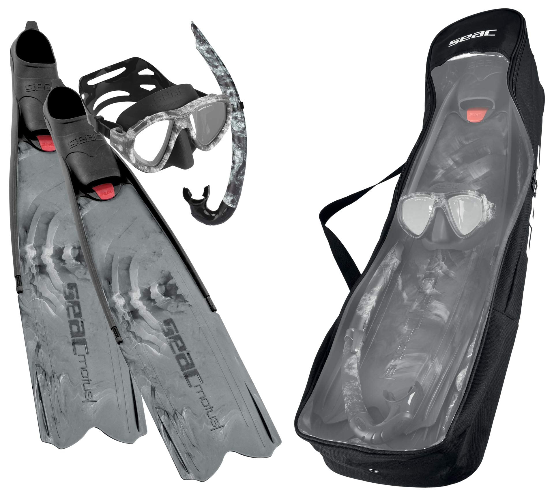 Seac Tris Motus Long Fins (9.5-10, camo grey) - Walmart.com