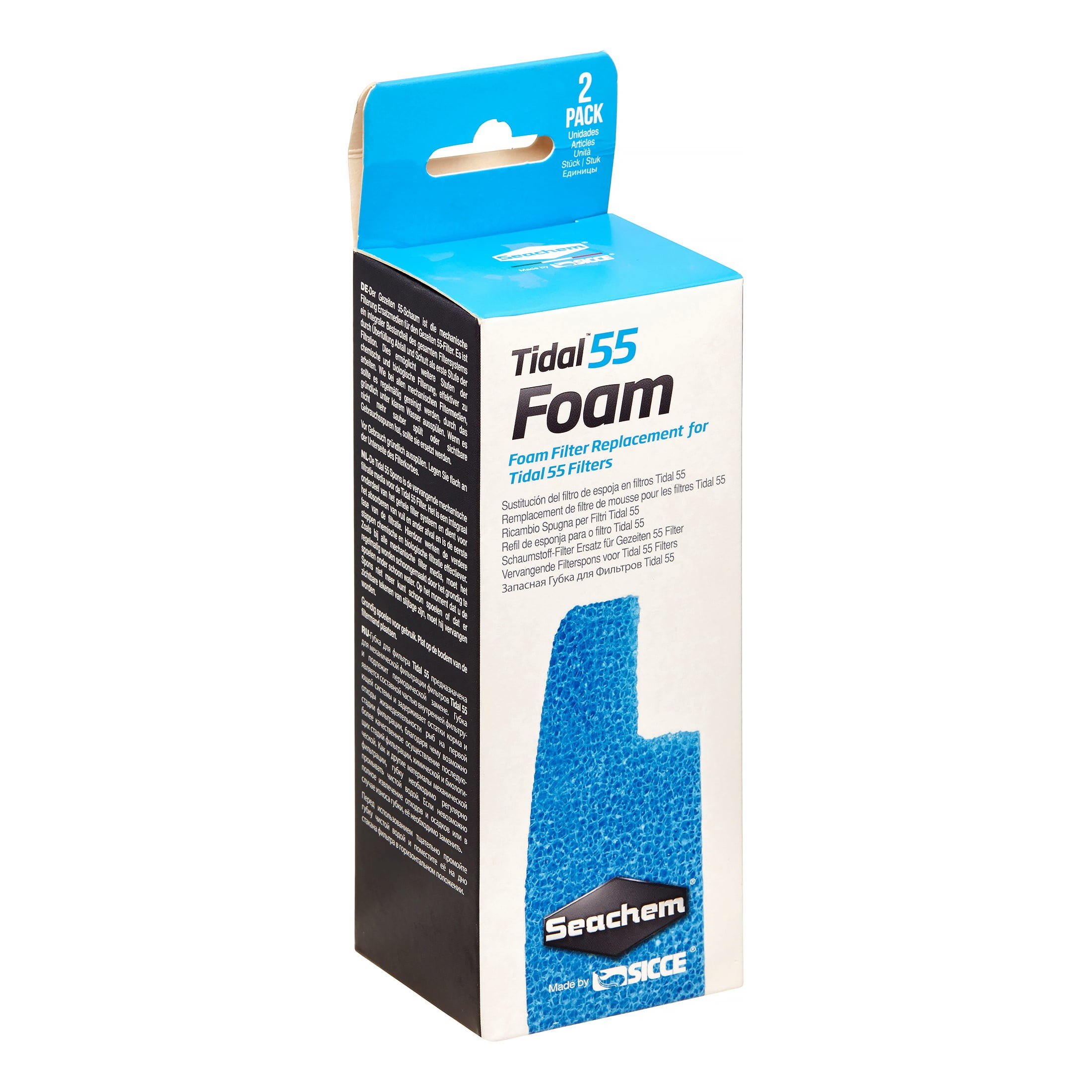 Seachem Tidal 55 Foam Filter Replacements, 2 Ct - Walmart.com
