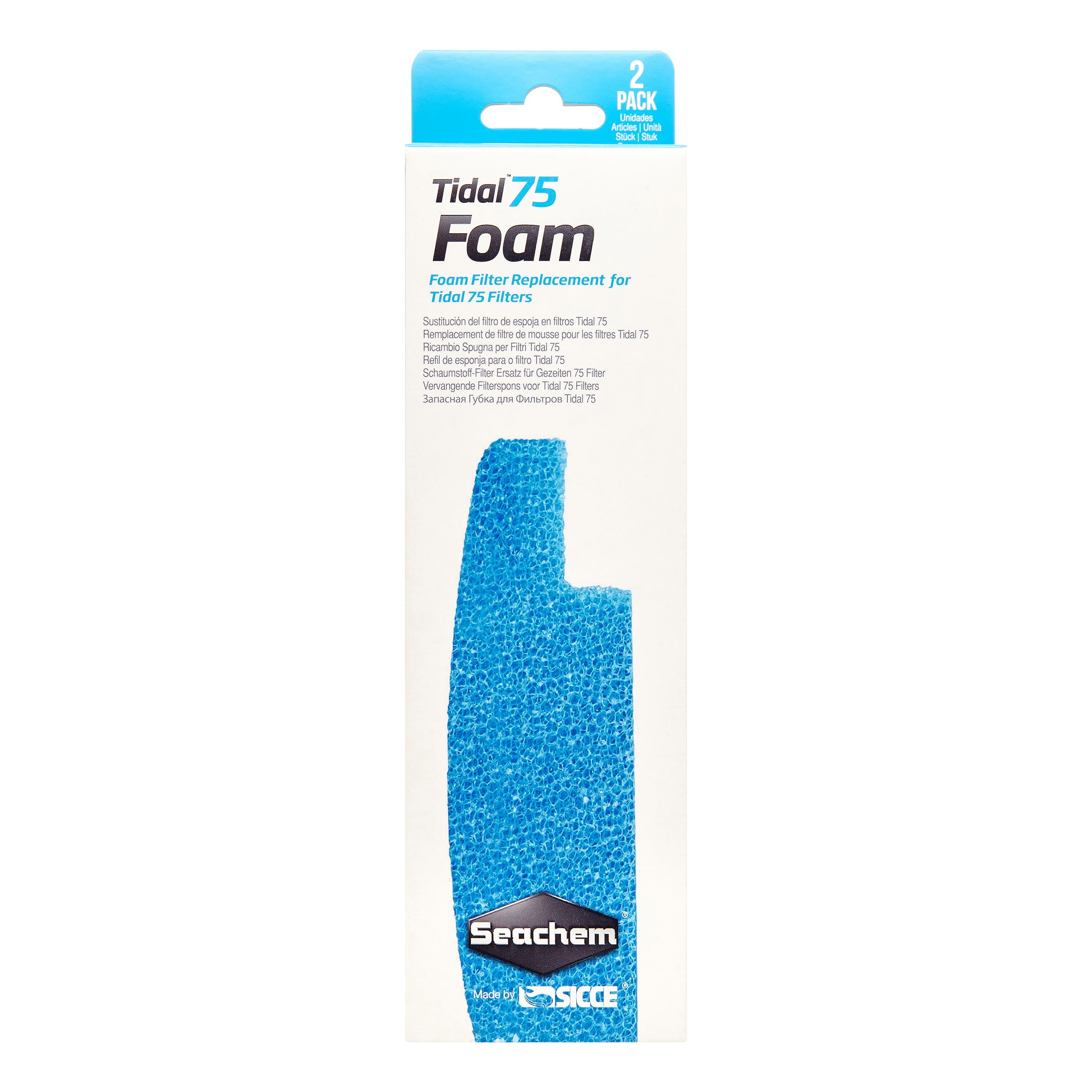 Seachem Tidal 75 Foam Filter Replacements, 2 Ct - Walmart.com